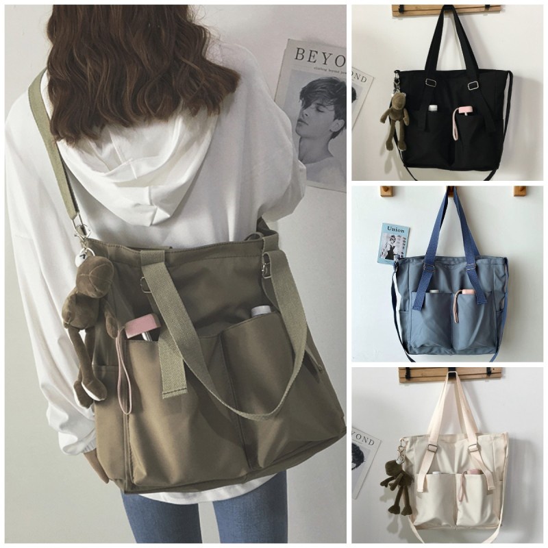 Canvas Bag Bag Women's New Women's Shoulder Bag College Class School ...