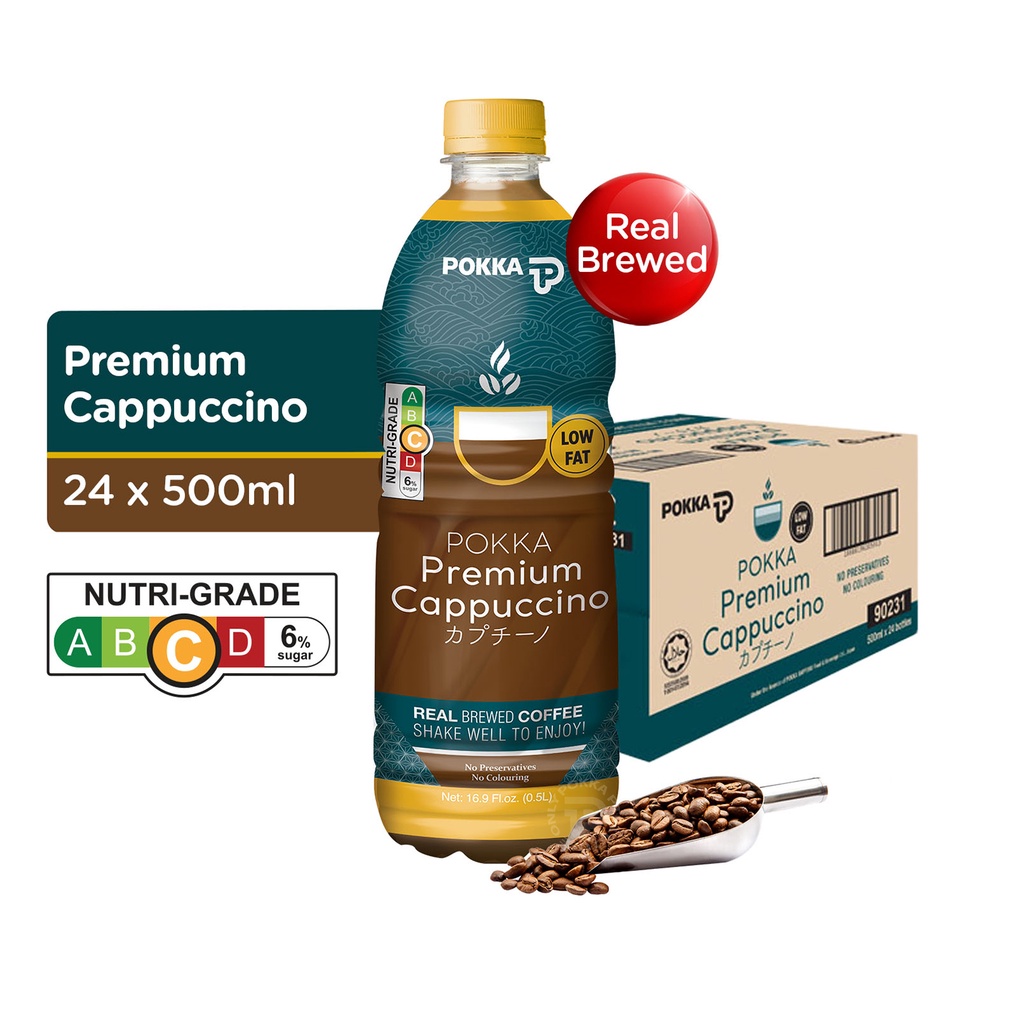 [1 Carton] Pokka Premium Cappuccino (24x500ml) | Shopee Singapore