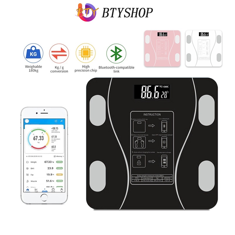 Digital Smart Scale Bluetooth Body Scale Weight Scale weight loss ...