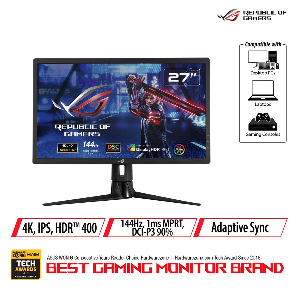 ROG Strix XG27UQR DSC Gaming Monitor- 27-inch, 4K , 144 Hz, Adaptive ...