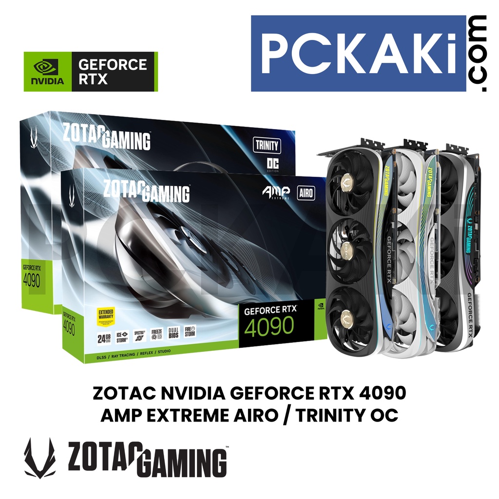 ZOTAC GAMING NVIDIA GEFORCE RTX 4090 AMP EXTREME AIRO / TRINITY OC / WHITE EDITION 24GB GDDR6X ...