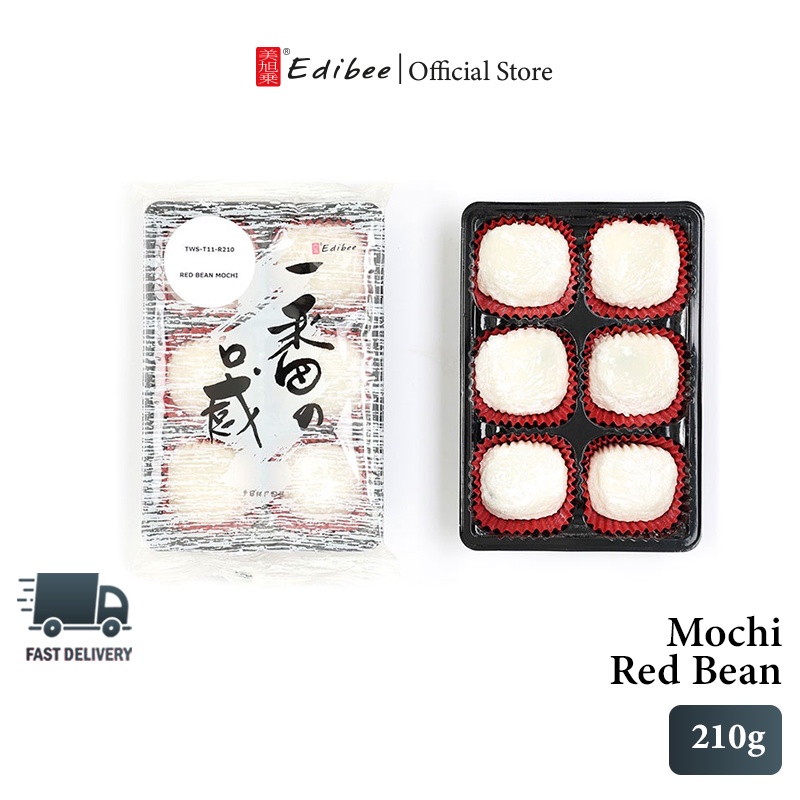 Edibee Mochi Red Bean Snack (210g) 麻薯 红豆 糯米糍 零食小吃 | Shopee Singapore
