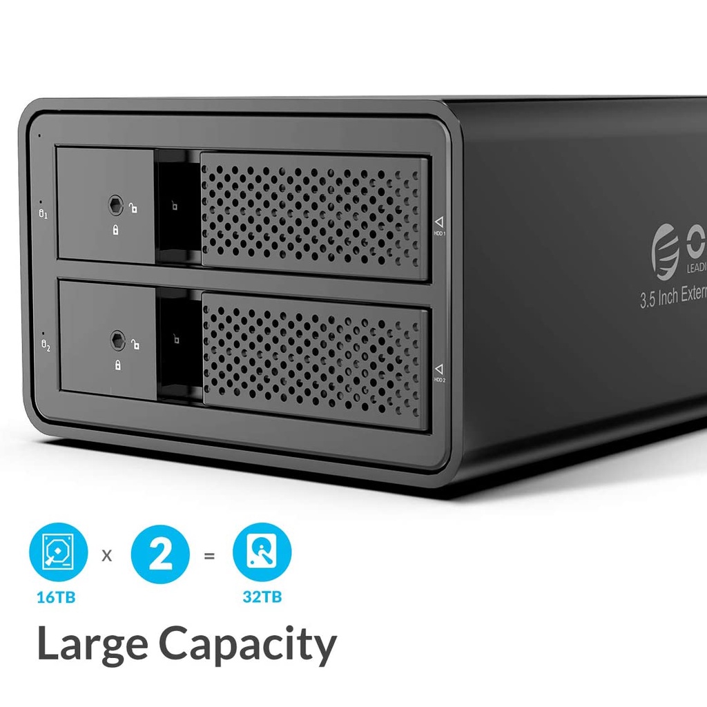ORICO 2 Bay USB 3.0 to SATA 3.5 inch Chia External Hard Drive Enclosure ...