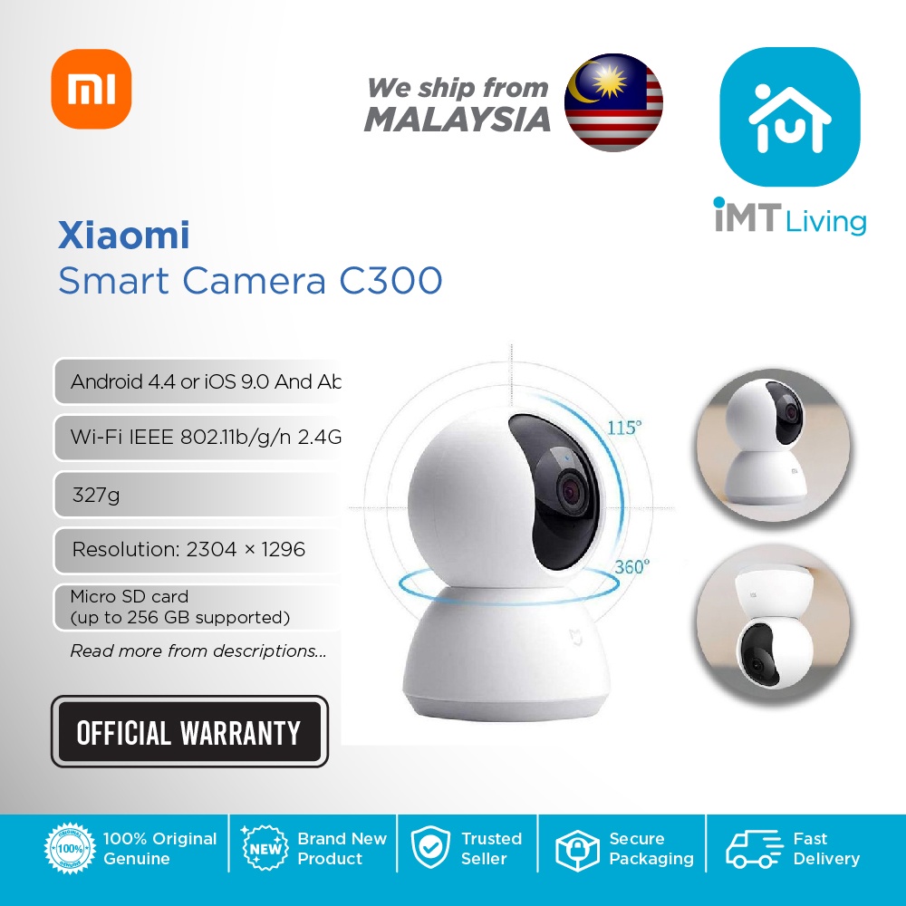 Xiaomi Smart Camera C300 XMC01 | 1 Year Mi Warranty | 2K Ultra-Clear HD ...