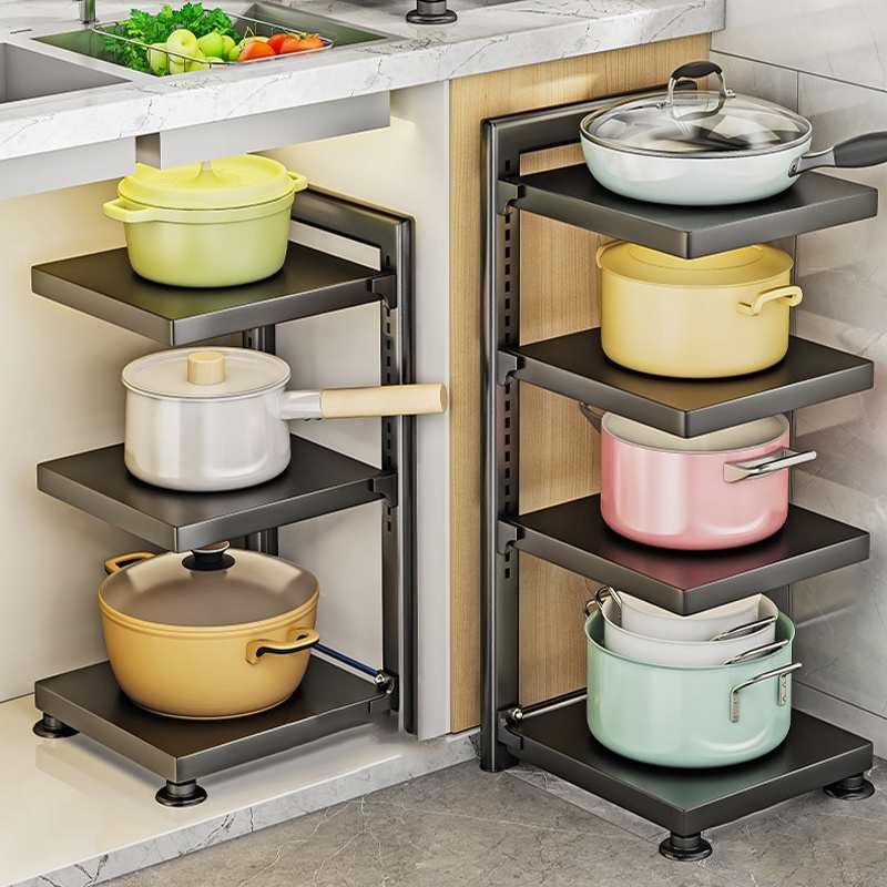 【SG】Adjustable Pot Rack Pot Organiser Under Sink Kitchen Sink Organiser ...