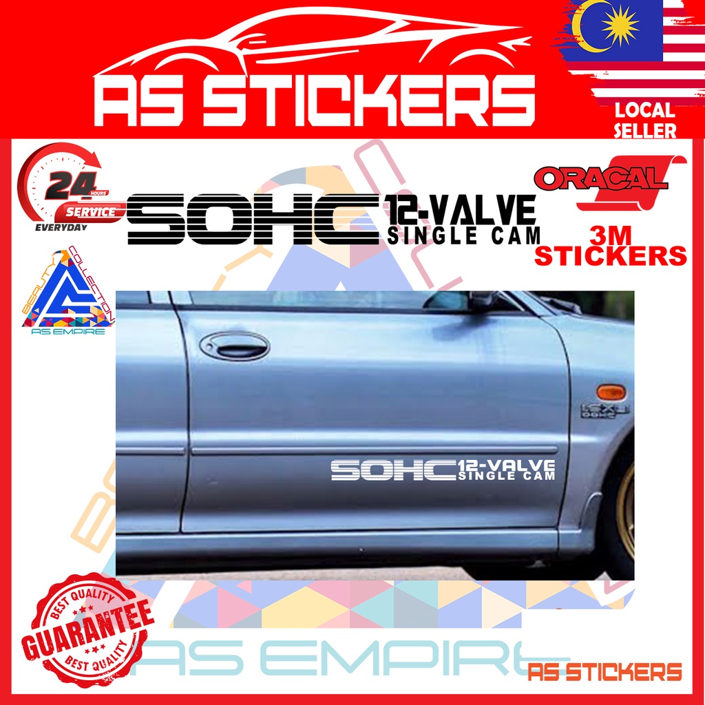 SOHC 12 VALVE SINGLECAM STICKERS (2PCS) | Shopee Singapore