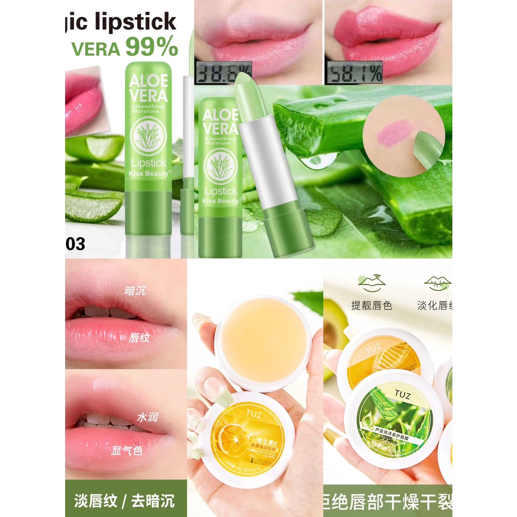 Aloe Vera extract Lip Stick Color-Changing Balm moisturizing Mask ...