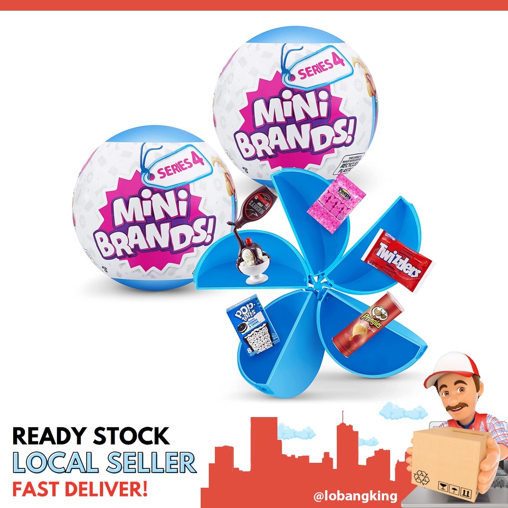 [sgstock] 5 SURPRISE Mini Brands Series 4 by (2 Pack) ZURU Mystery Real ...
