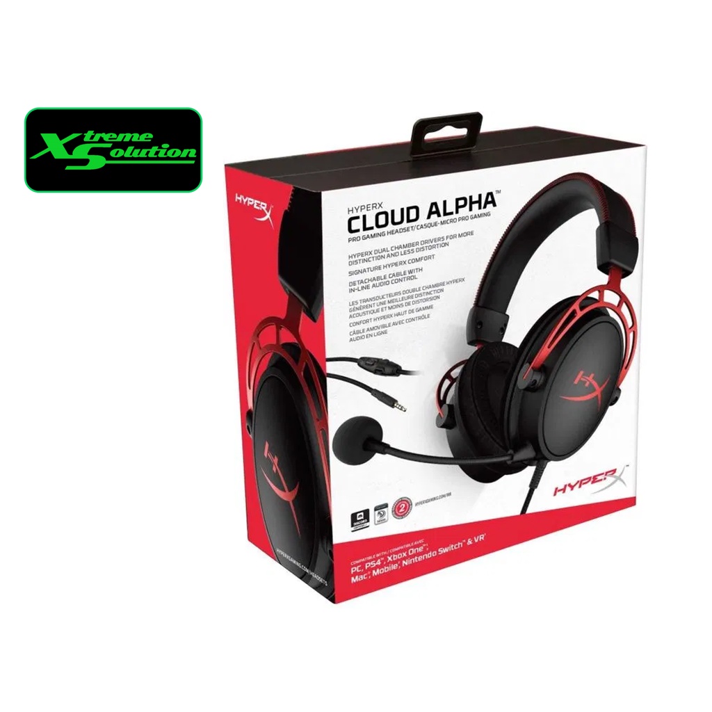 HyperX Cloud Alpha - Wired Gaming Headset | Red / Blackout Edition | Shopee Singapore