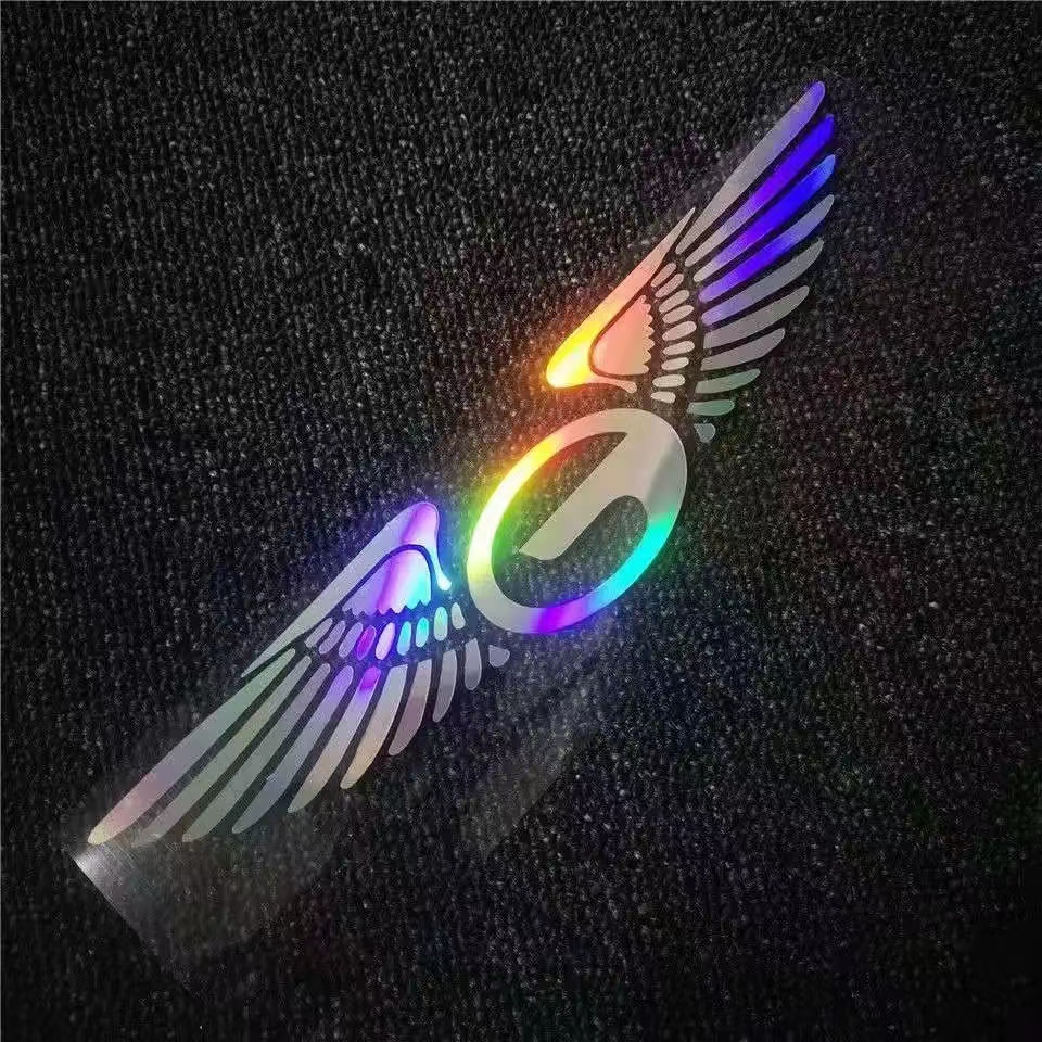 Multicolored Laser Angel Wing Reflective Car Stickers 25CM 50CM Car ...