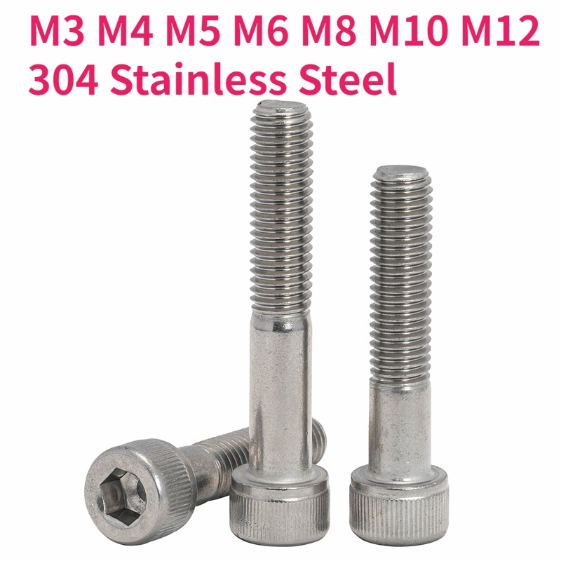 M3 M4 M5 M6 M8 M10 M12 304 Stainless Steel Half Tooth Hex Hexagon Socket Cap Head Screw ...