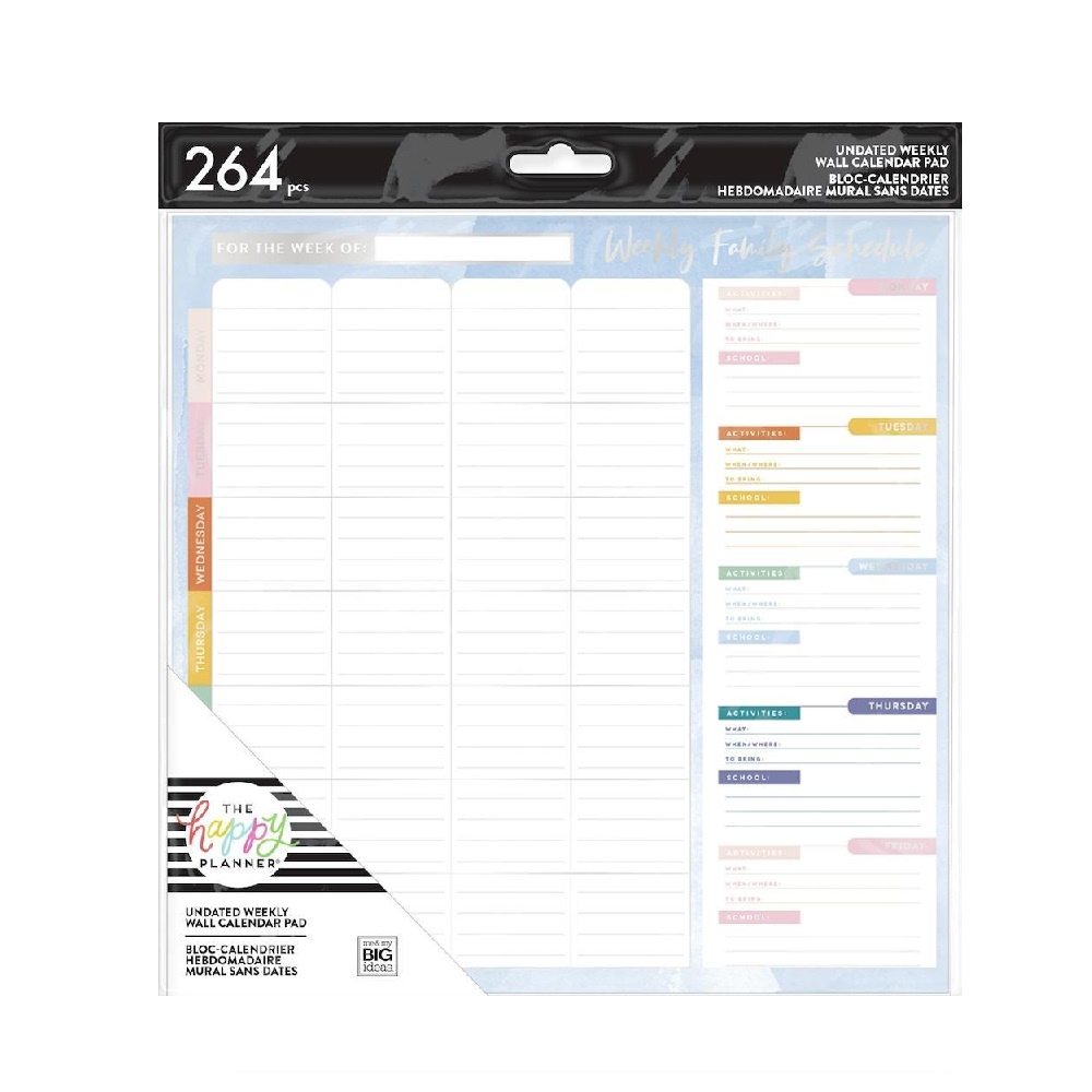 Happy Planner Family Schedule Weekly Wall Calendar Pad | Shopee Singapore