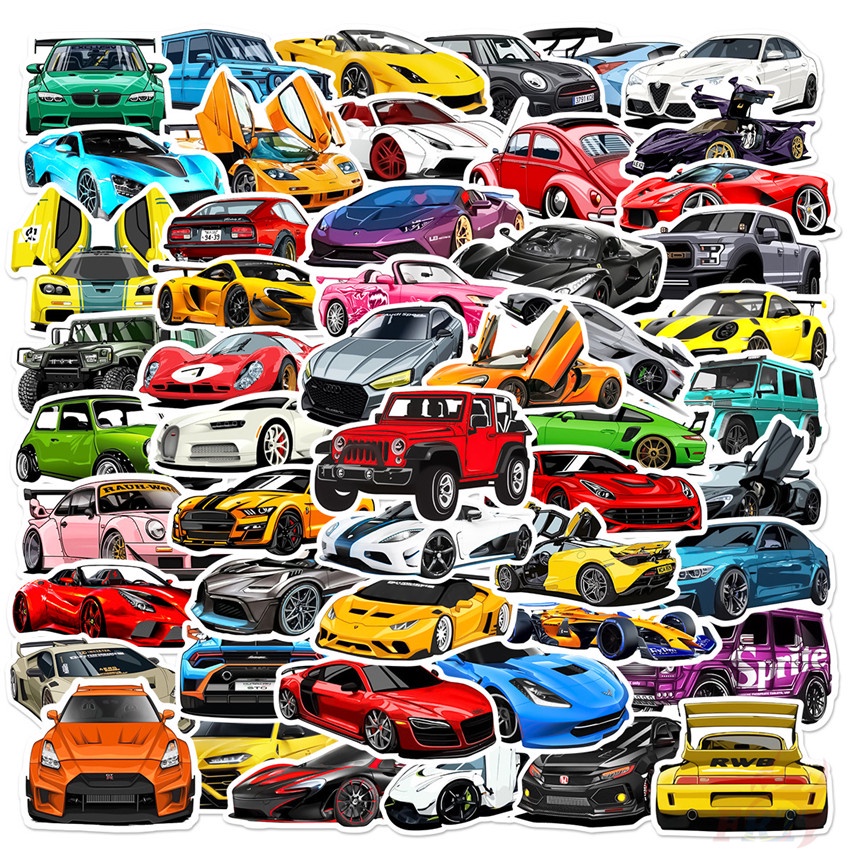 Sports Car Series 01 Stickers 50Pcs/Set Waterproof DIY Fashion Decals ...