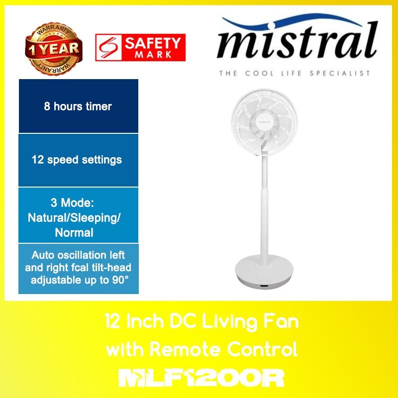 Mistral MLF1200R 12 Inch DC Living Fan WITH 1 YEAR WARRANTY | Shopee ...