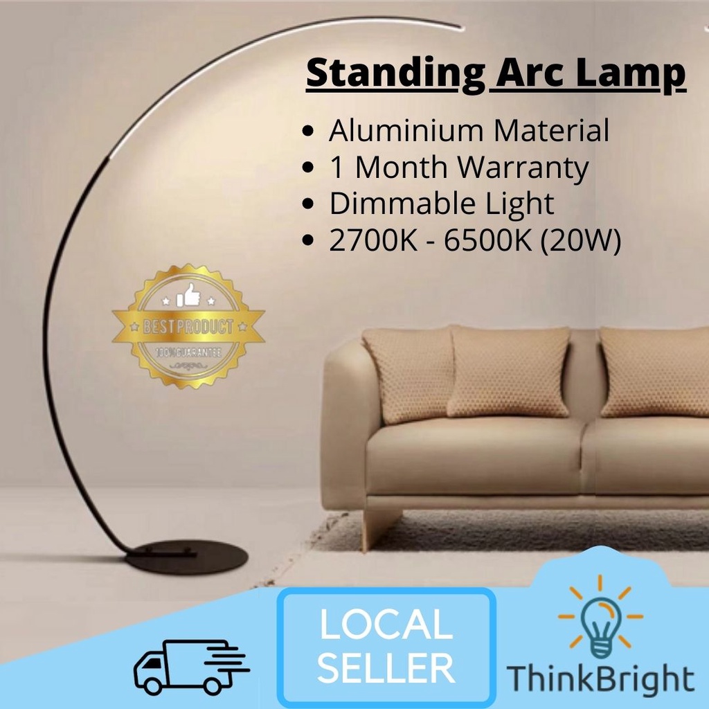 SG Standing Arc Lamp LED Lamp Light Adjustable Lighting | Shopee Singapore