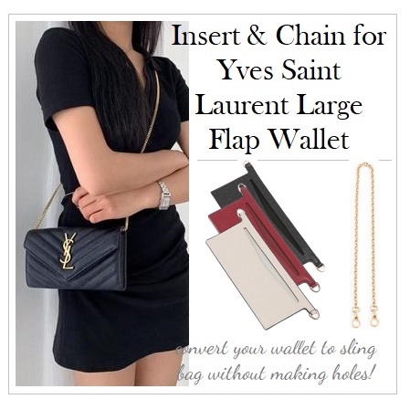 YSL Large Flap Wallet 🔁 convert to hand-carry or cross-body bag with ...