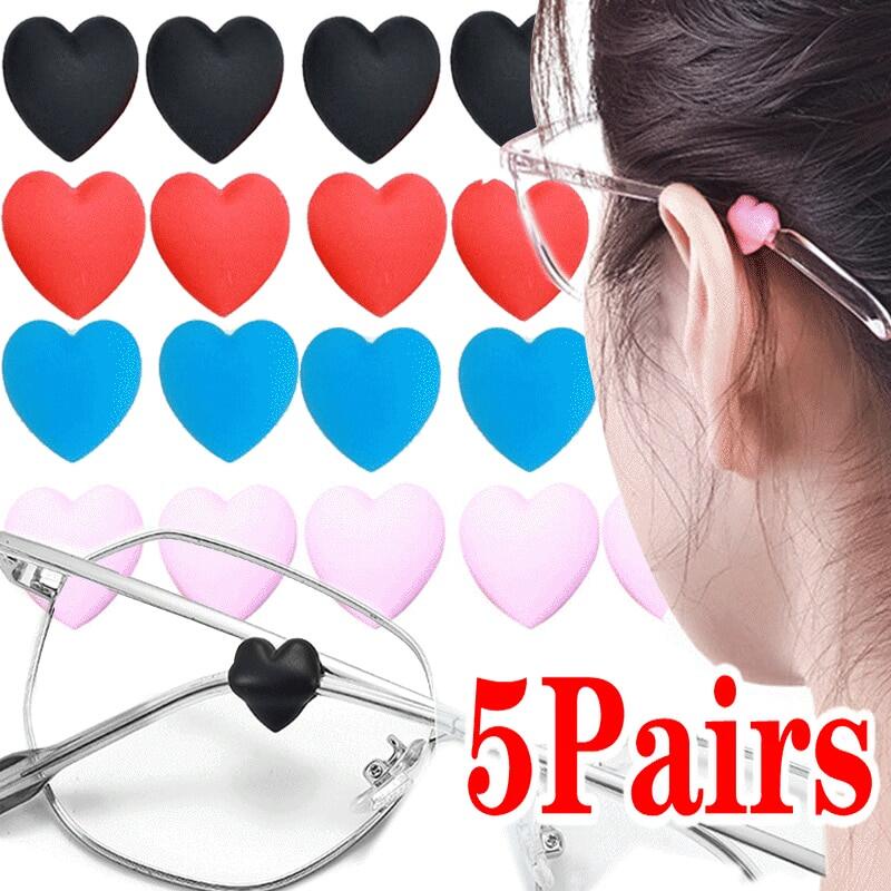 5 Pairs Eyewear Ear Grip Ear Hooks Anti-Slip Holder Silicone Eyeglasses ...