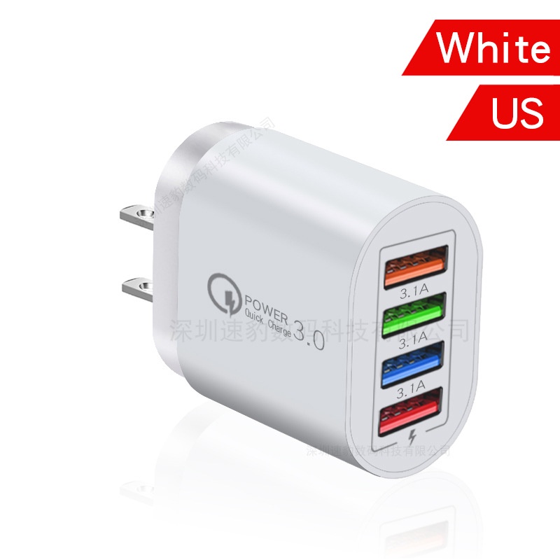 【4 Ports】Quick Charge 3.0 USB Charger 4 Port Fast Charging For Mobile ...