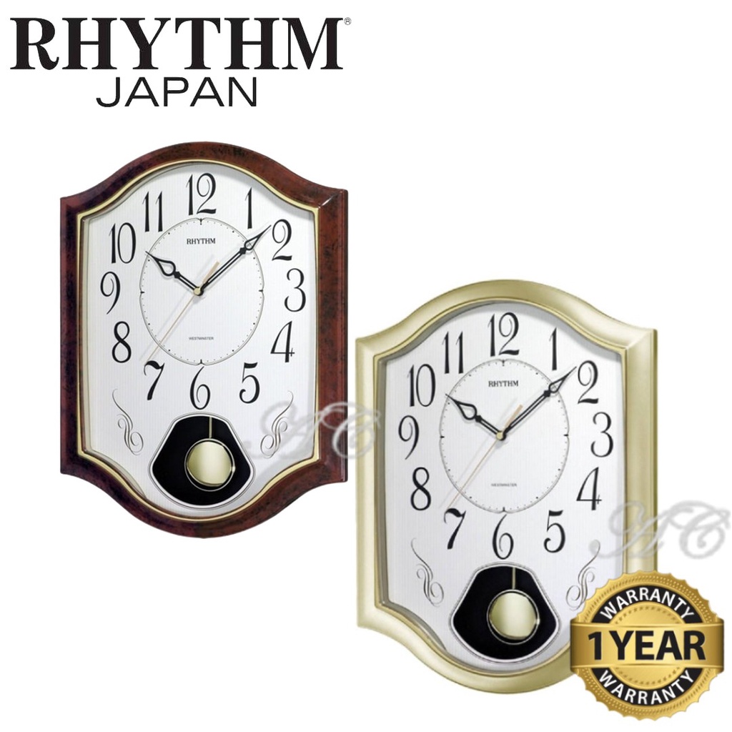 RHYTHM Westminster Melody Pendulum Wall Clock (Jam Dinding Berbunyi ...