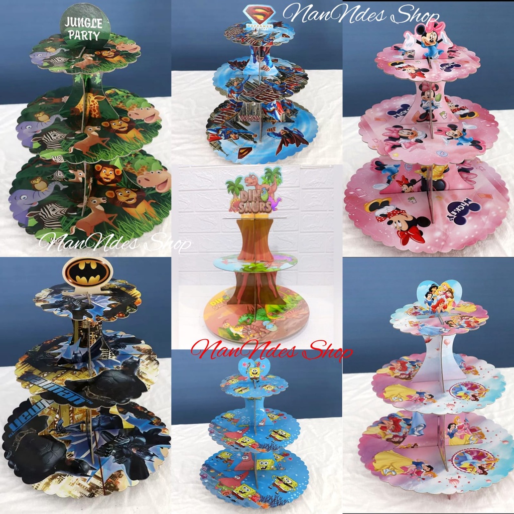 Character cupcake Stand / Character cake Stand / 3 tier Cartoon Stand ...