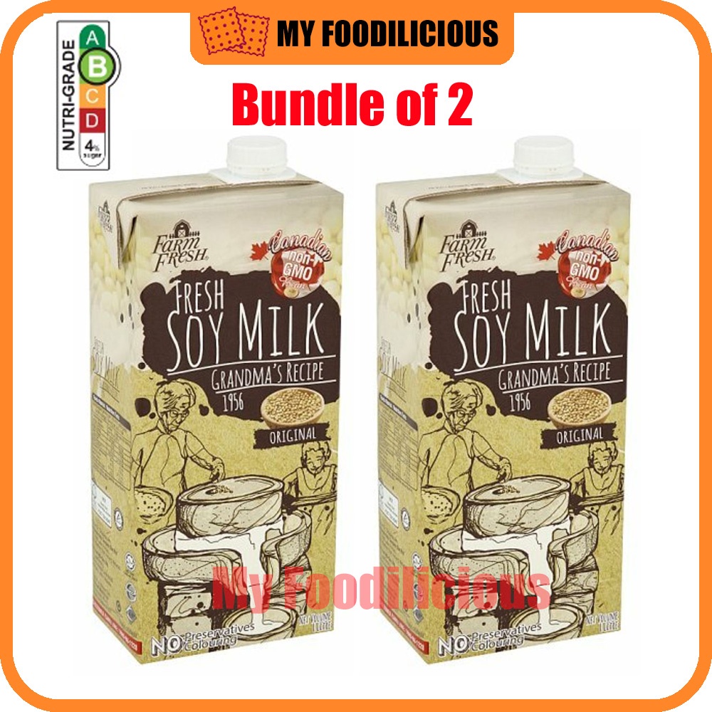 UHT Farm Fresh Original Fresh Soy Milk 1L Susu Soya | Shopee Singapore