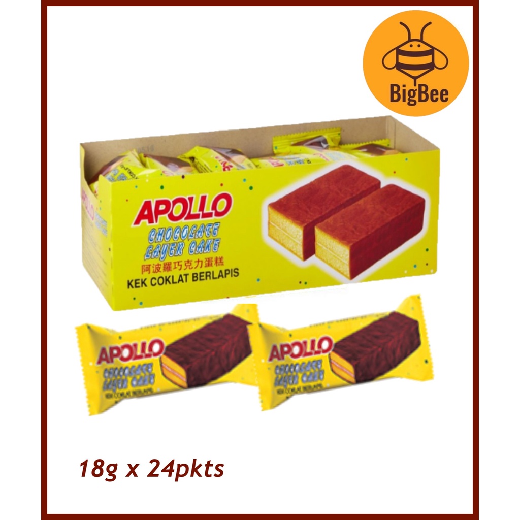Apollo Layer Cake - 18g x 24pkts Original / Pandan / Chocolate / Cocoa ...