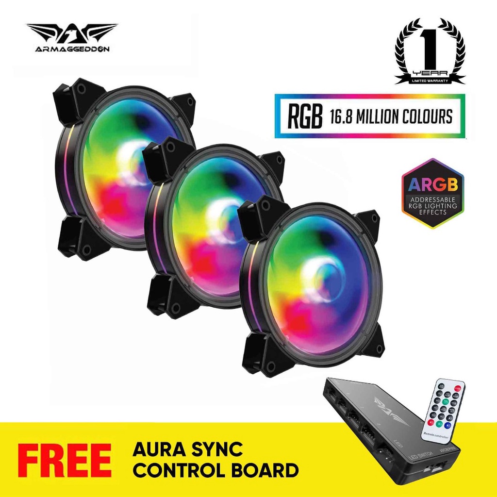Armaggeddon Nimitz Aurora Ring 1 RGB Fan 3 Unit Combo | Bundle ARGB ...