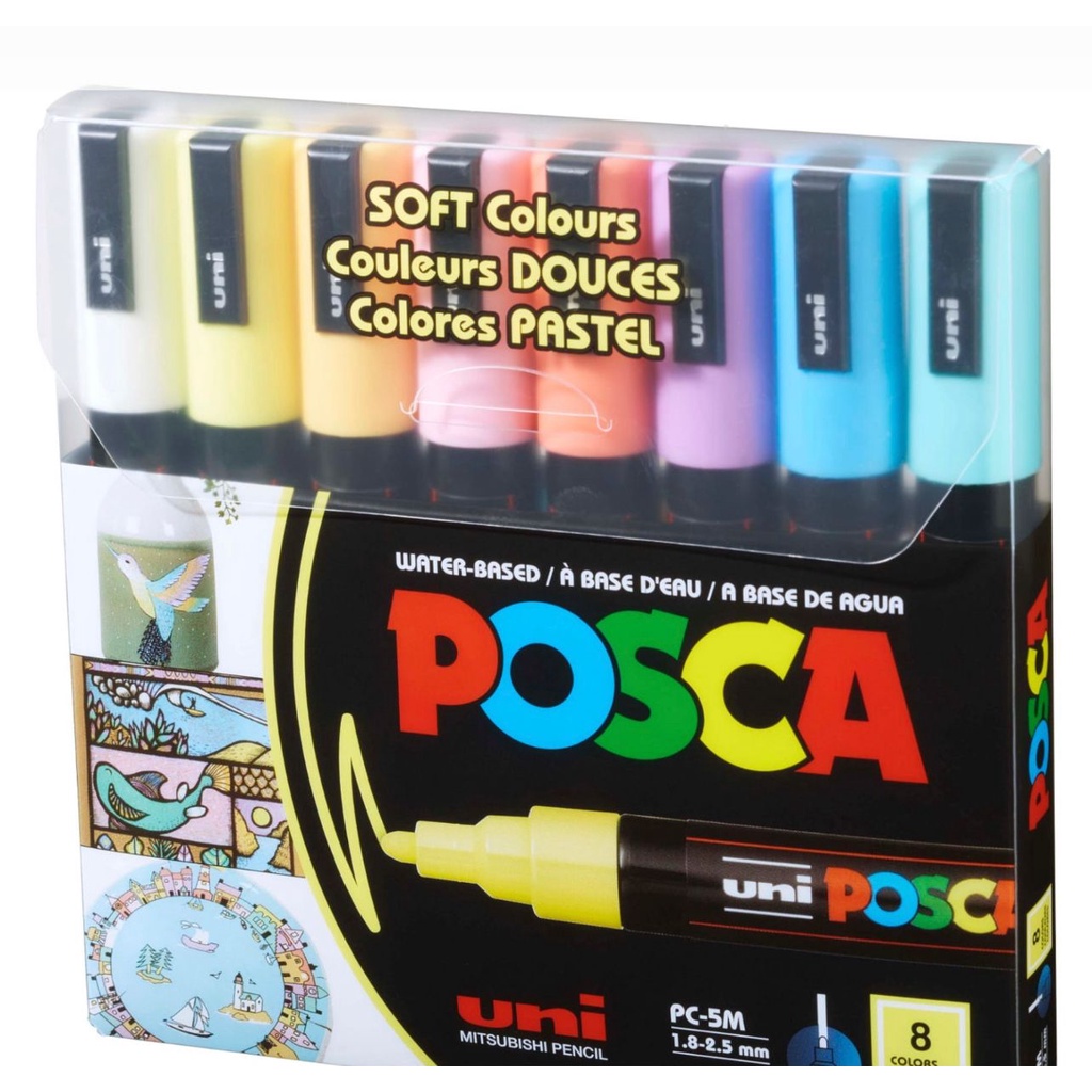 POSCA MARKER PC-5M/8C SOFT COLOR 1.8MM-2.5MM | Shopee Singapore