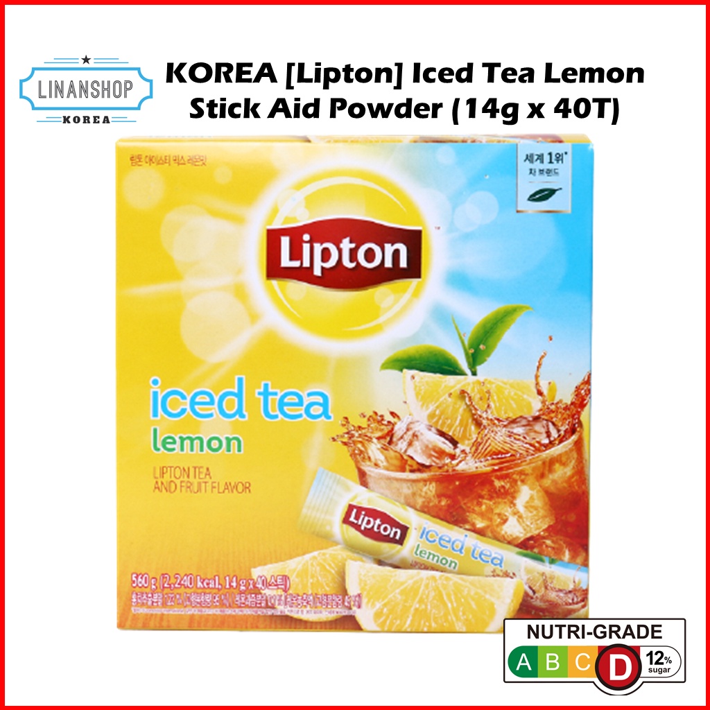 KOREA [Lipton] Iced Tea Lemon Stick Aid Powder (14 g x 40 T) | Shopee ...