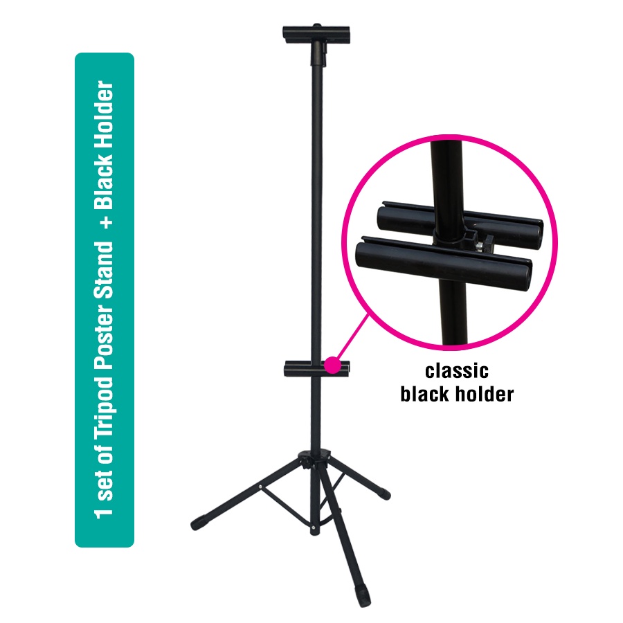 Black Tripod Poster Stand | Double sided poster Display Stand | Light ...