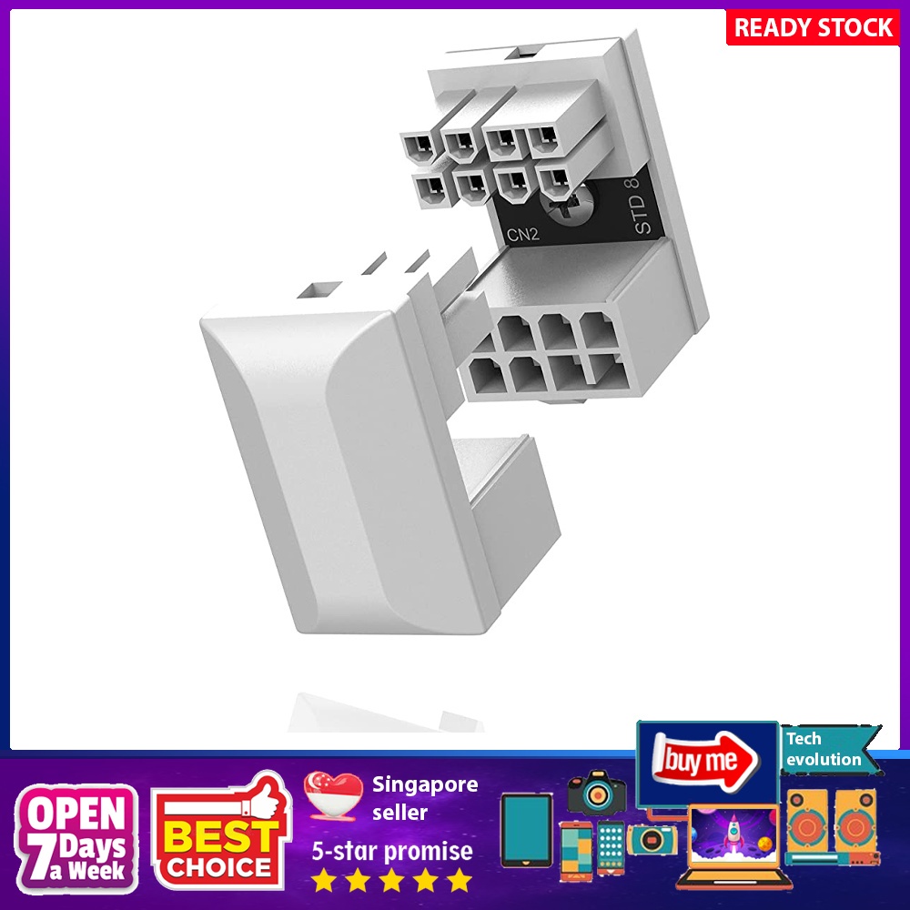 [sgstock] EZDIY-FAB GPU VGA PCIe 8 Pin U Turn 180 Degree Angle ...