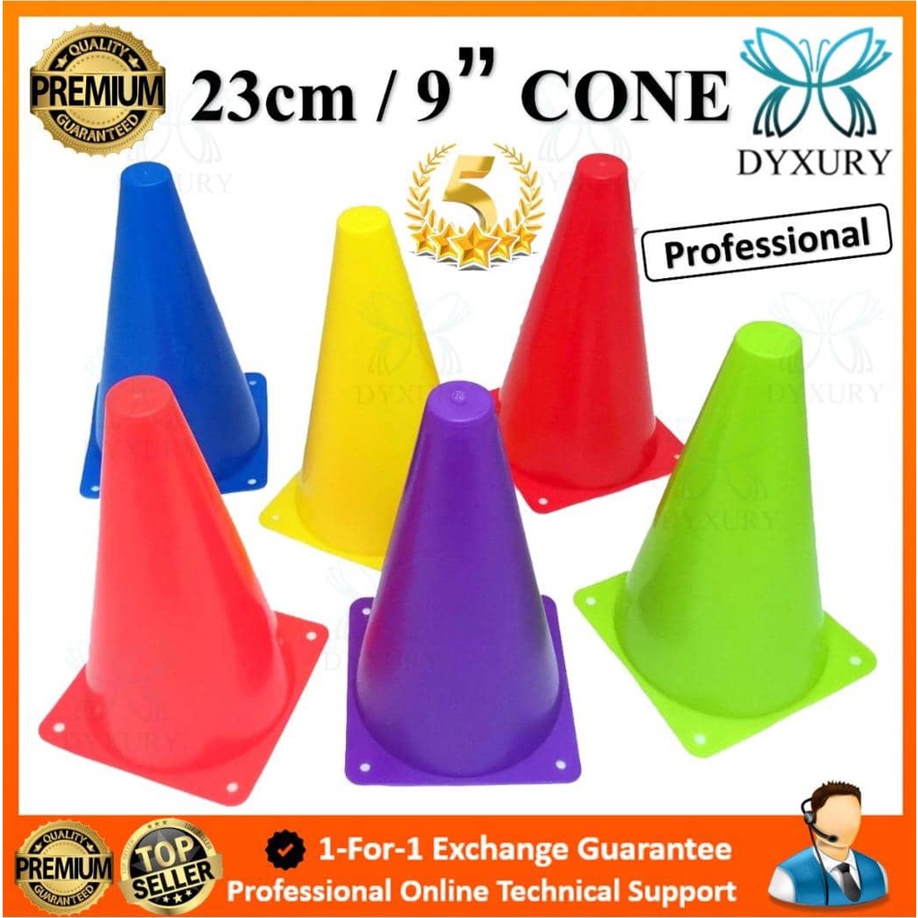NEW 23cm 9Inch Skittle Cone Sport Cone Football Soccer Futsal Takraw ...