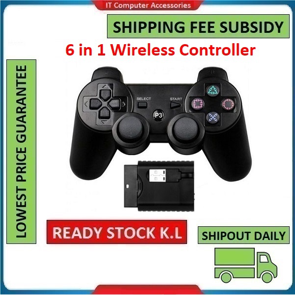6 in 1 USB 2.4G Wireless Gamepad Gaming Controller Analog Joystick ...