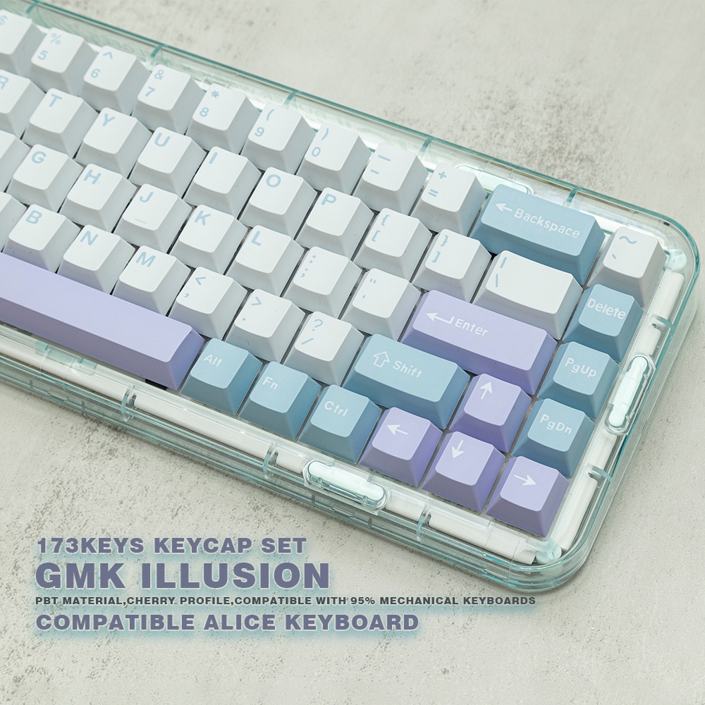 GMK Illusion Keycap Set 173Keys Cherry Profile PBT Compatible Alice ...