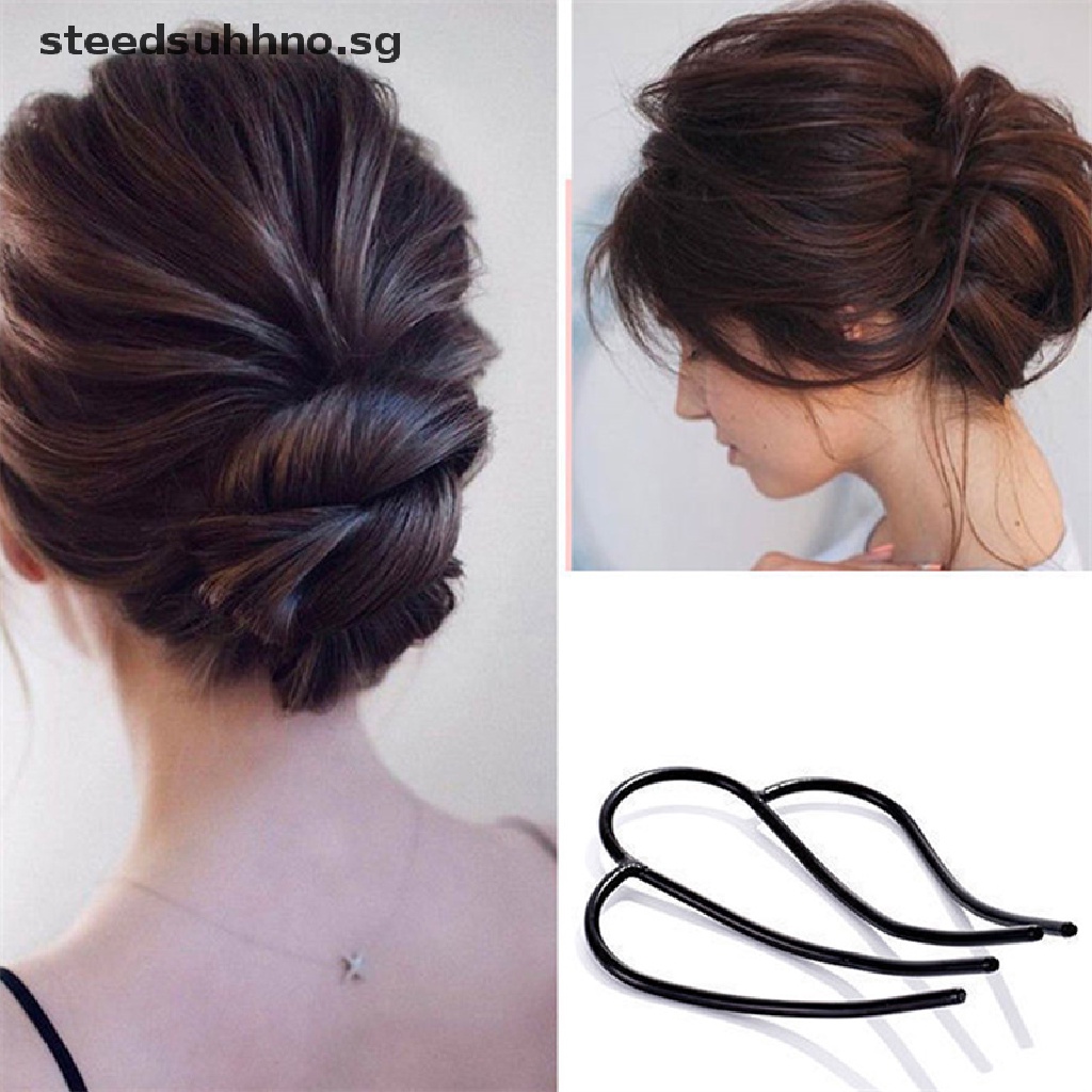 STE Women Hair Insert Comb Messy Bun Hair Pin Metal Wave Shape Hair ...