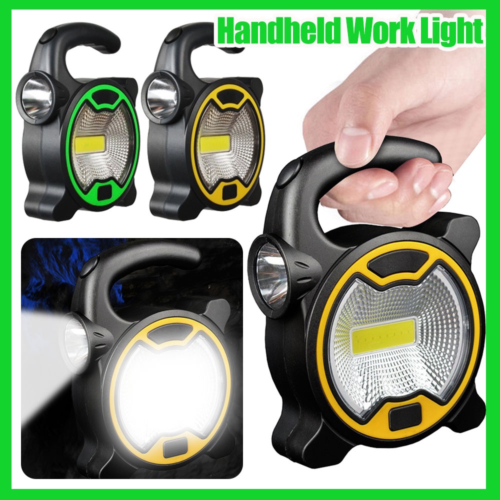 Battery Powered Flashlight COB Light work lamp Handheld Lantern ...