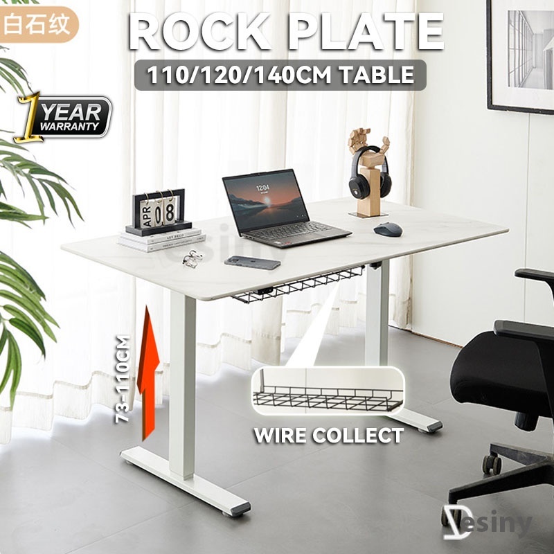 Desiny Rock Plate Height Adjustable Table Marble Standing Desk With ...