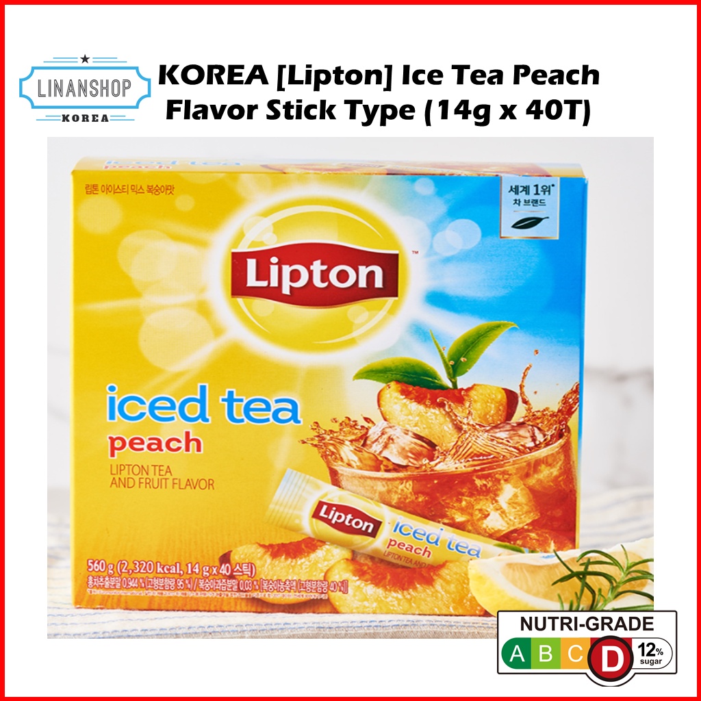 KOREA [Lipton] Ice Tea Peach Flavor Stick Type (14 g x 40 T) | Shopee ...
