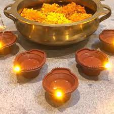 Water Sensor Led Diyas Clay Lamp, Agal Vilakku LED Light with Water ...