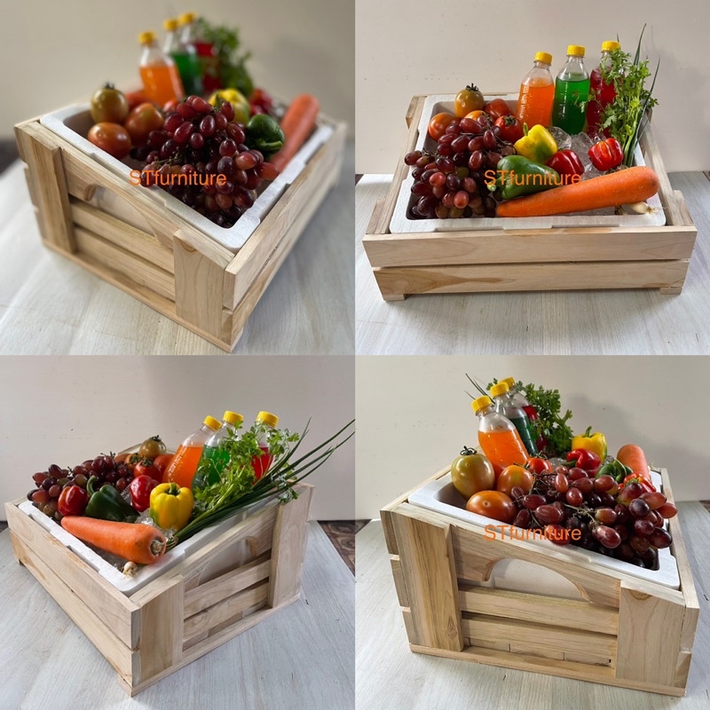 Slant Solid Wooden Crate With Foam Box And Lid | Shopee Singapore