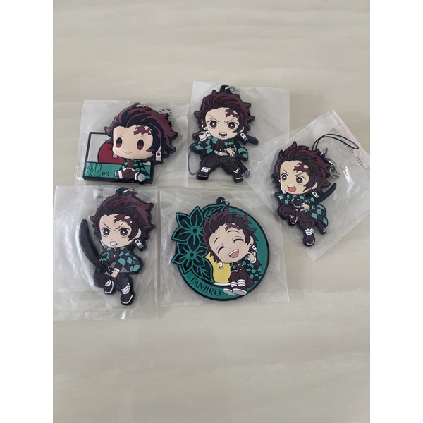 kimetsu no yaiba Tanjiro rubber strap keychain bundle demon slayer fans ...