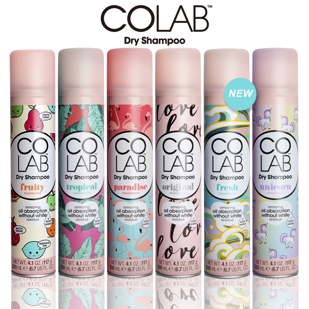 Colab Dry Shampoo 200ml (6 Variants) | Shopee Singapore