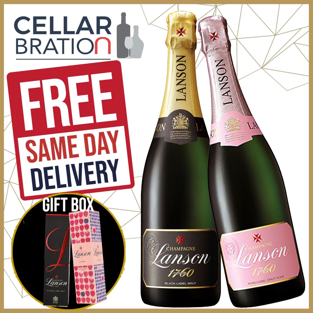 [Bundle of 2] Lanson Black Label Brut Champagne 750ml and Lanson Rose ...