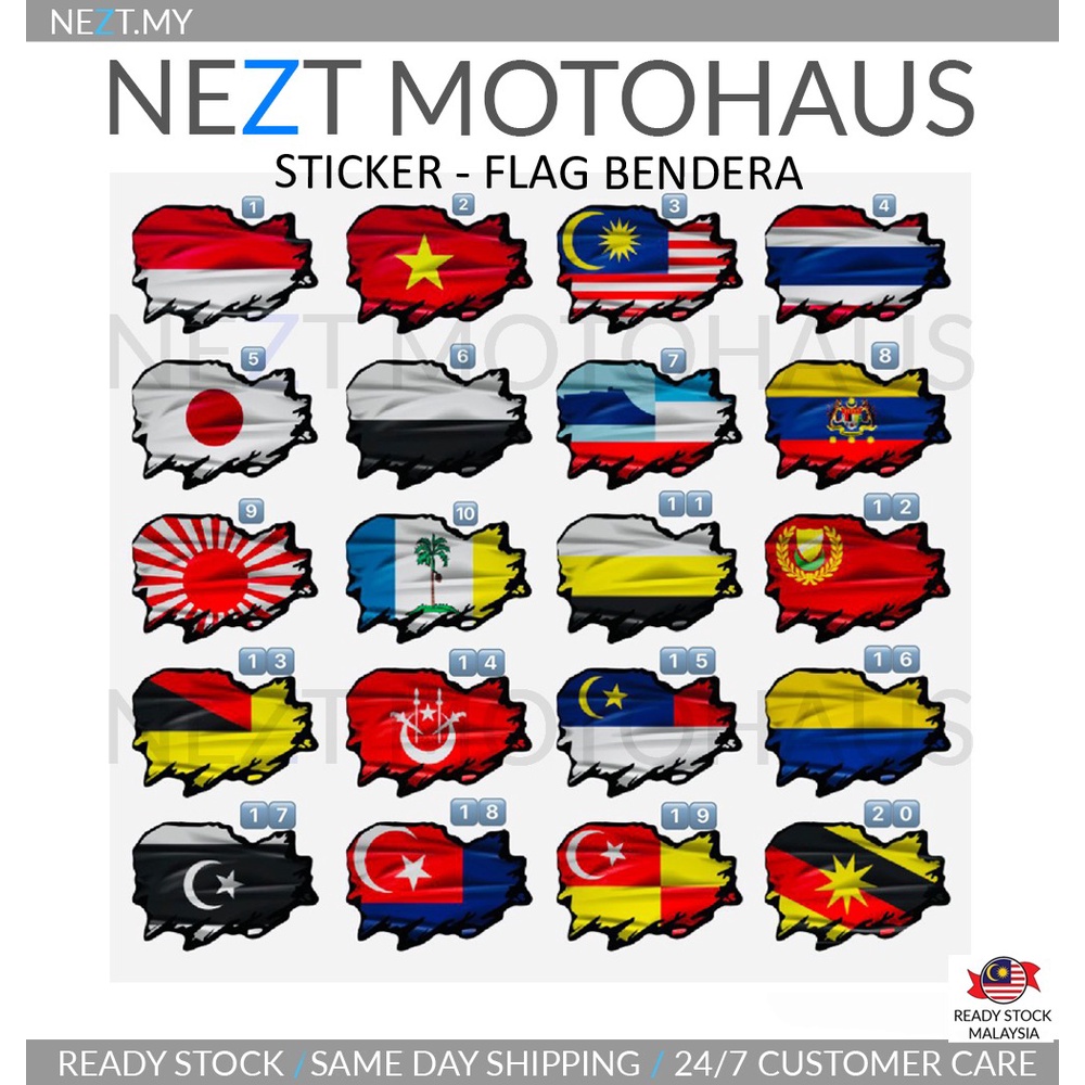 State Flag Sticker SILVER PENANG SELANGOR JOHOR KL PERLIS KELANTAH ...