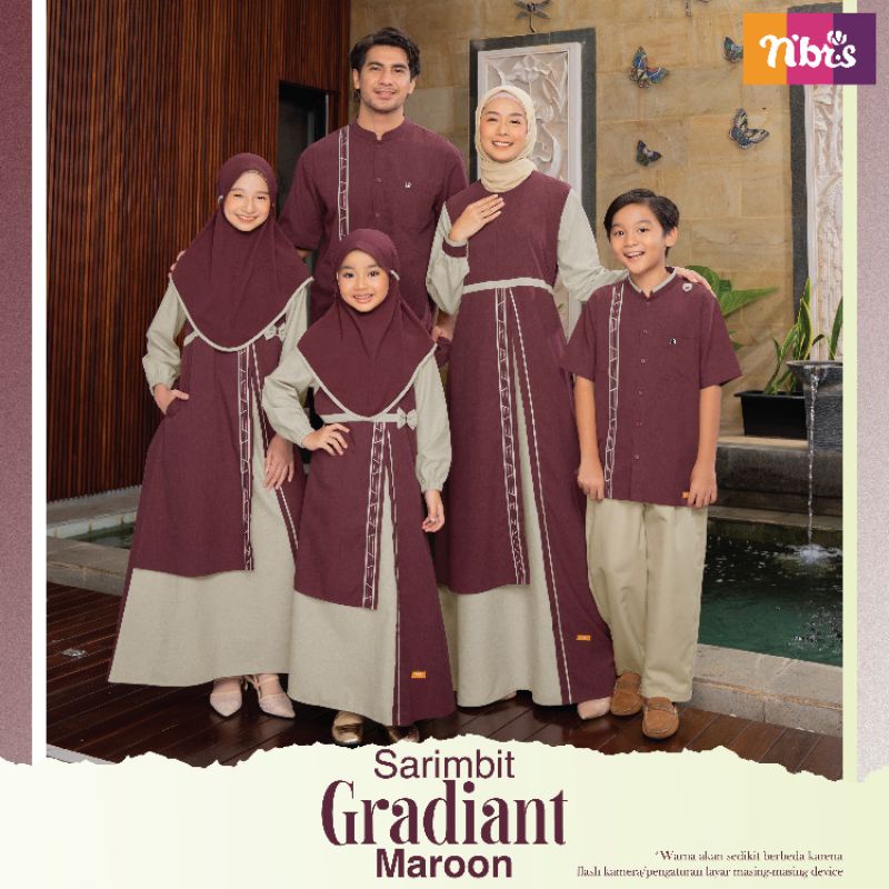 Maroon Muslim Clothing Family Koko Robe Adult And Children Couple Copel ...