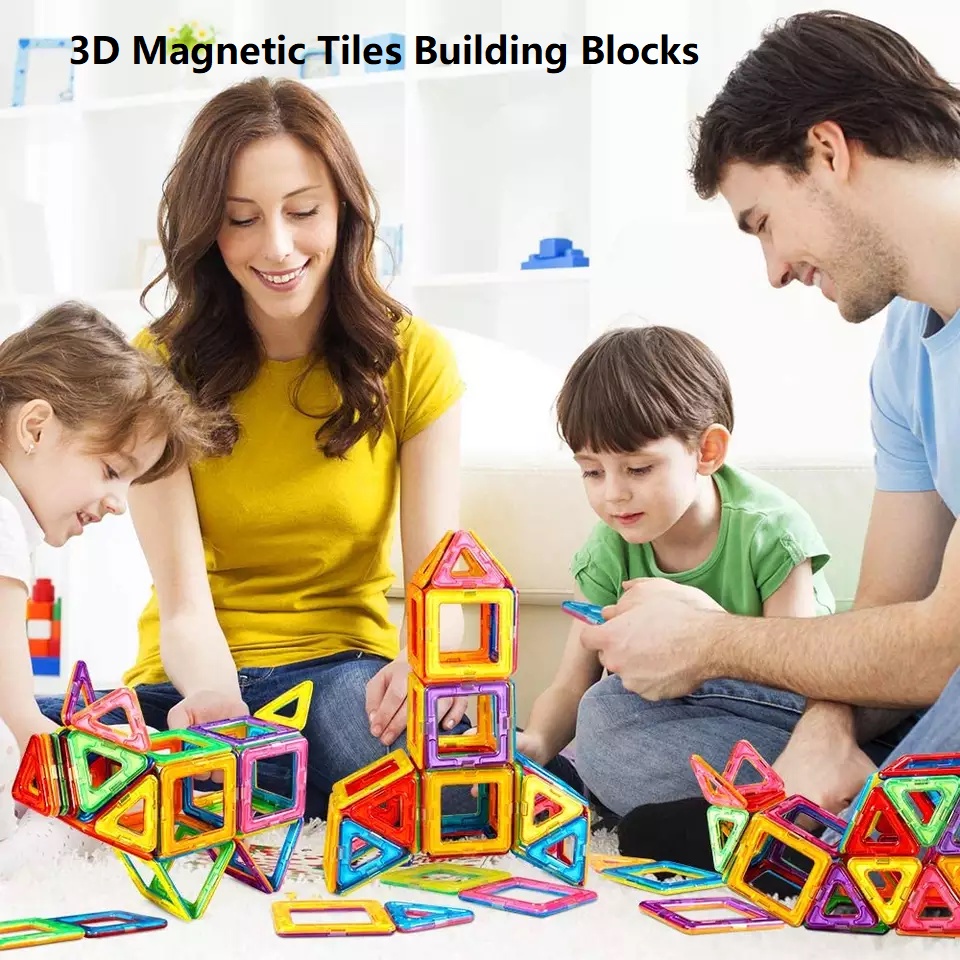 🚀[Ready Stock]🚀 3D Magnetic Tiles Building Blocks Learning Educational Construction Toys for ...