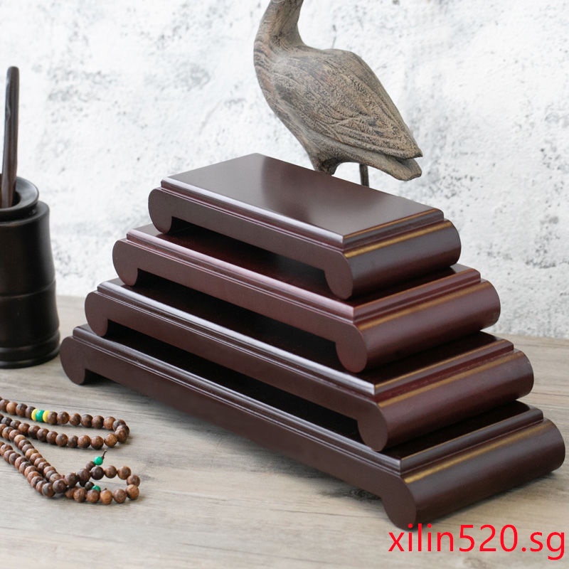 Carved Crafts Buddha Ornament Base Household Fish Tank Wooden ...