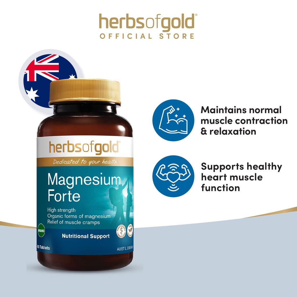 Herbs of Gold Magnesium Forte 60s (EXP 05-2027) - Relieve Muscle Cramp ...