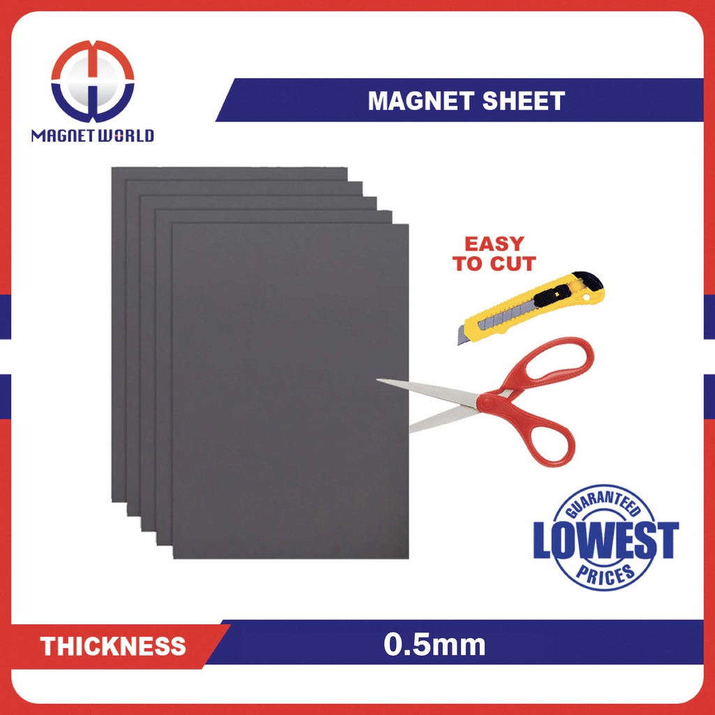 FLEXIBLE RUBBER MAGNET SHEET / DIY FRIDGE MAGNET 0.5MM THICKNESS 230MM ...