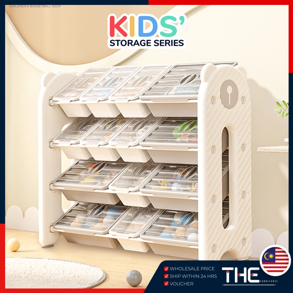 THE 3/4 Layers Cute Bear Design Kids Storage Cabinet Children Book Toy ...